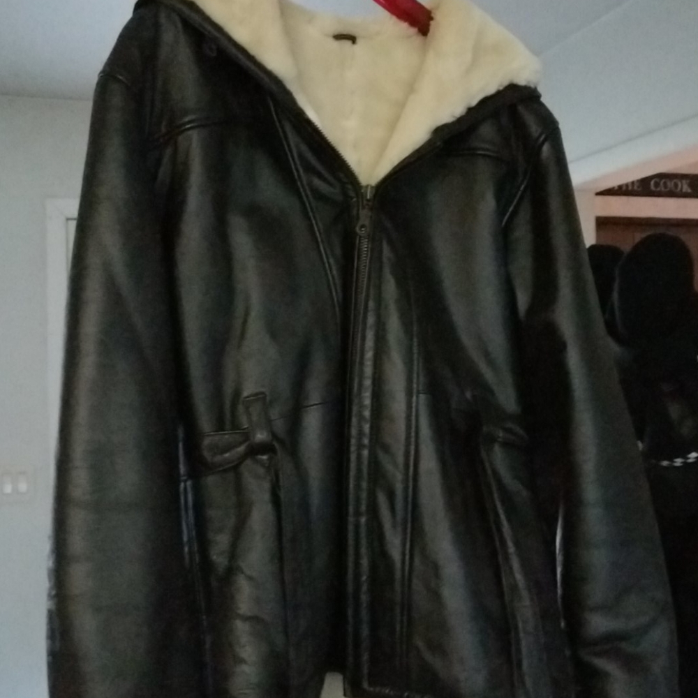 Super Heavy Hooded Leather Jacket - Gem